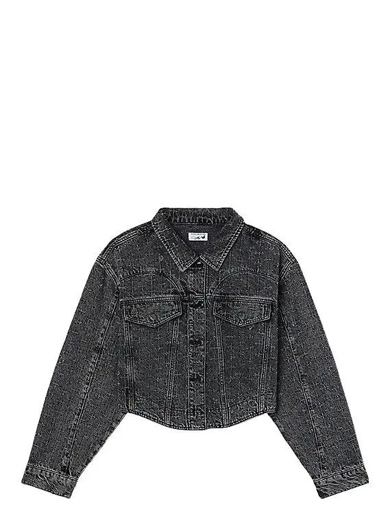 Good American X Dolly's Joleans Dolly Parton Crystal-embellished Denim Jacket - Black145