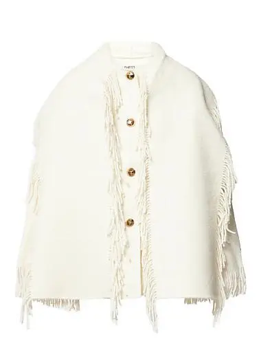 TOTEME Fringed Wool-blend Jacket - Winter White
