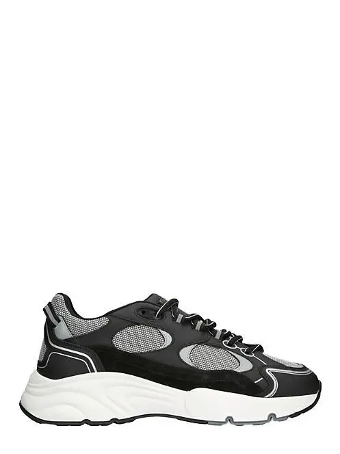 CLEENS Pulse Runner Leather And Mesh Trainers - Blk/white