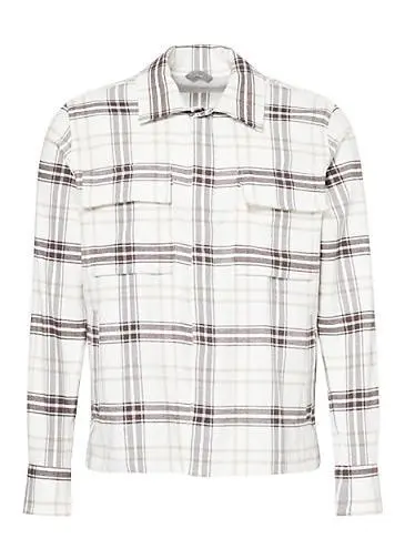 Eleventy Checked Long-sleeve Flannel Shirt - Moro E Sabbia