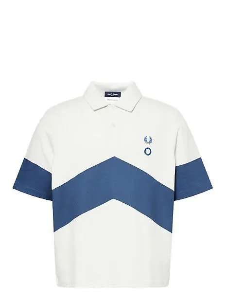 Fred Perry X Craig Green Contrast-panel Short-sleeves Cotton-jersey Polo Shirt - Uniform Offwhite
