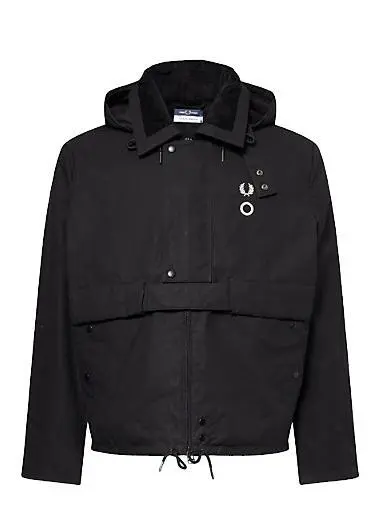 Fred Perry Utility Hooded Cotton Jacket - Black