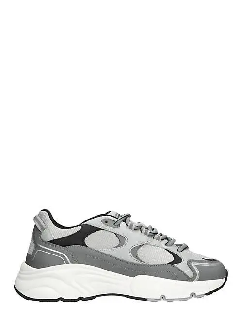 CLEENS Pulse Runner Leather And Mesh Trainers - Grey/p.cmb