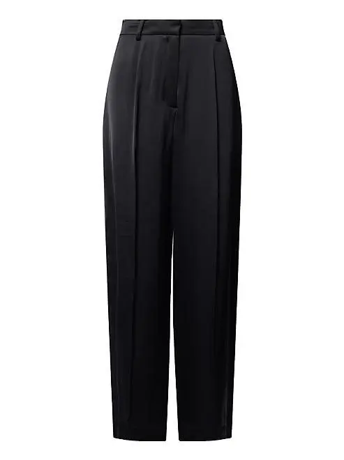 TOTEME Wide-leg Satin Woven Trousers - Black