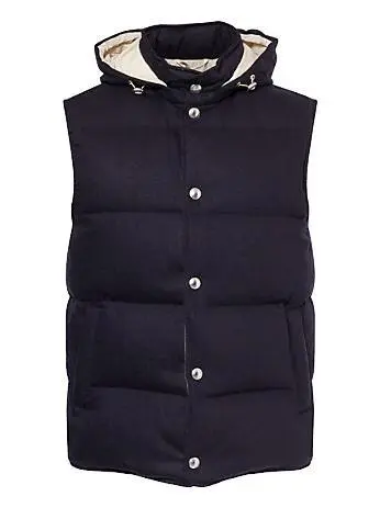 Eleventy Padded Wool-cashmere Blend Gilet - Blue