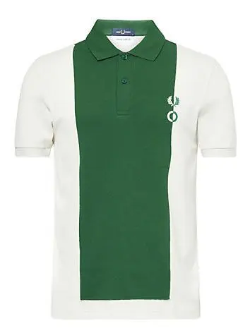 Fred Perry X Craig Green Contrast-panel Short-sleeves Cotton-piqué Polo Shirt - Industrial Green