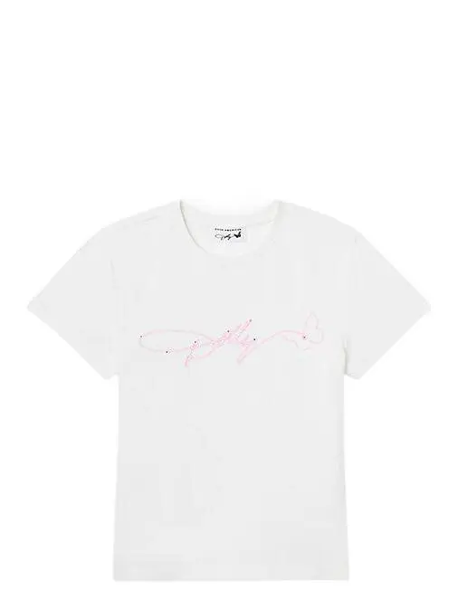 Good American X Dolly's Joleans Signature T-shirt - White/dolly Pink
