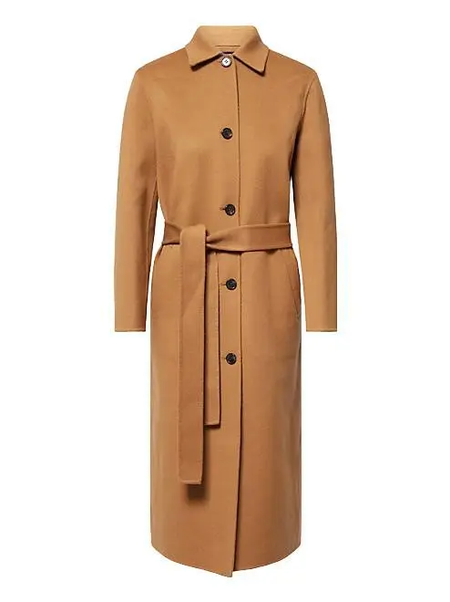 Theory Belted Wool And Cashmere Coat - Wood