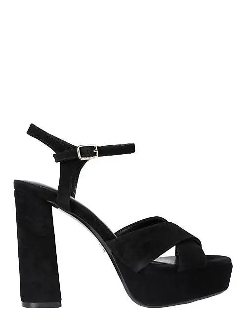 Carvela Cinzia Suede Platform Sandals - Black/comb