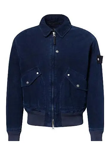 Stone Island Micro Patch-pocket Corduroy Bomber Jacket - Indigo