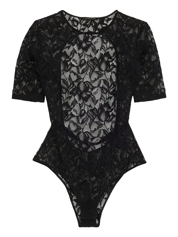 Kiki De Montparnasse Sophie Open-back Lace Bodysuit - Black