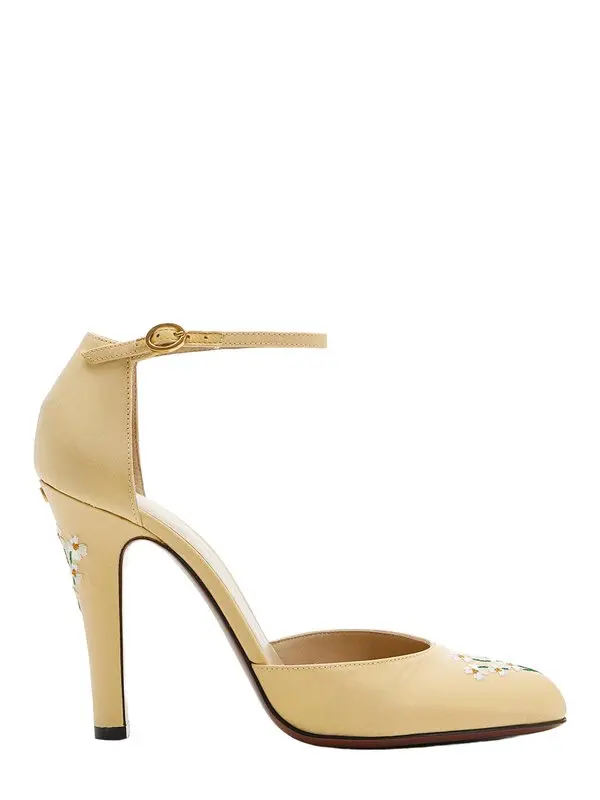 Valentino Garavani Hi Dolly Embroidered Shantung Pumps - Yellow