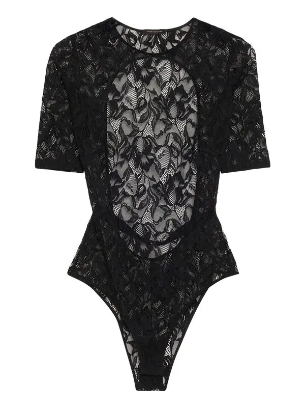 Kiki De Montparnasse Sophie Open-back Lace Bodysuit - Black