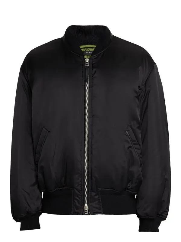 TOM FORD Silk Satin Bomber Jacket - Black