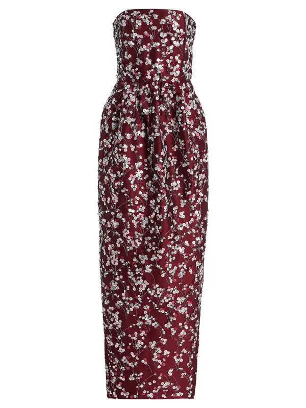 Bernadette Holiday Beaded Gown - Red