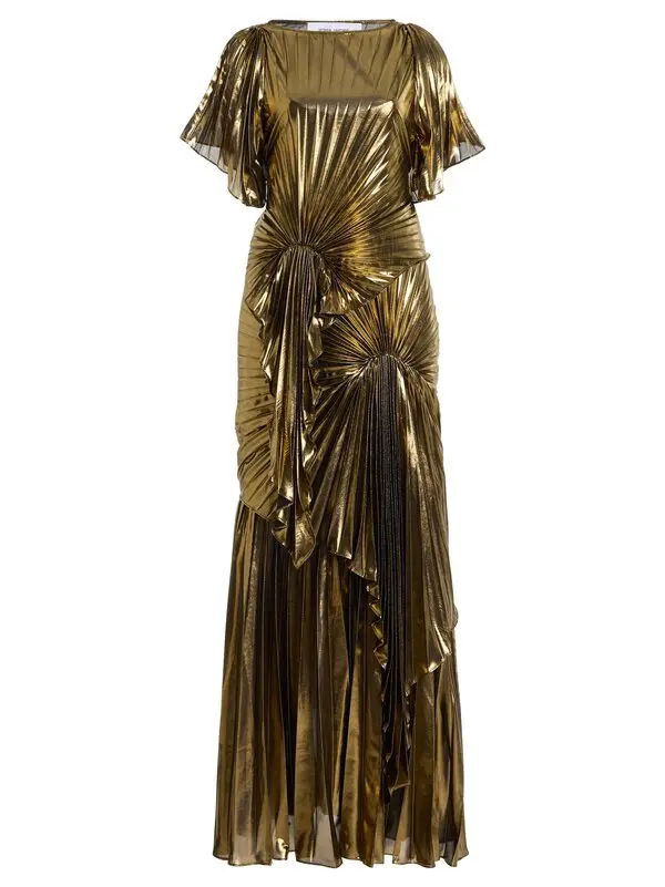 GEORGIA HARDINGE Cascade Convertible Lamé Maxi Dress - Gold
