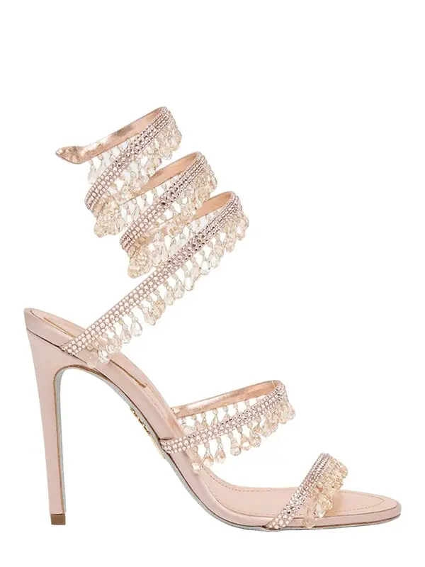 Rene Caovilla Chandelier Ankle Wrap Sandals - Light Pink