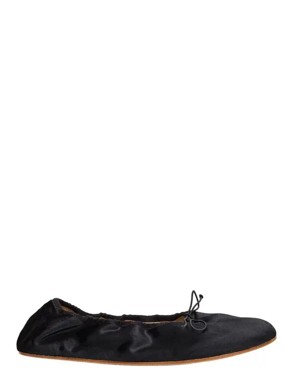 THE ROW Velvet Ballerina Flats - Black