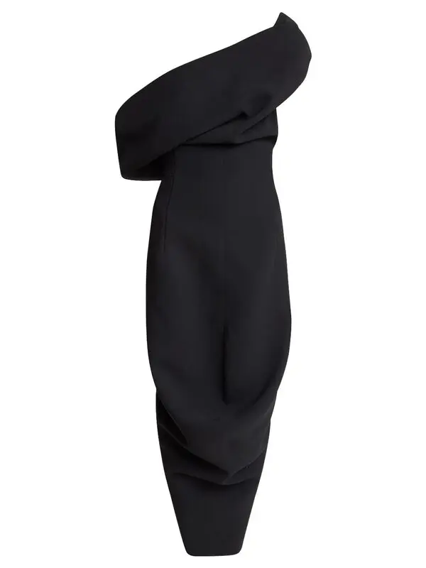 Jacquemus The Pesce Draped Crepe Dress - Black