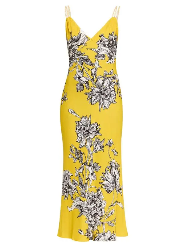 Alice + Olivia Kiro Hour Midi Slip Dress - Blooming Wild Golden
