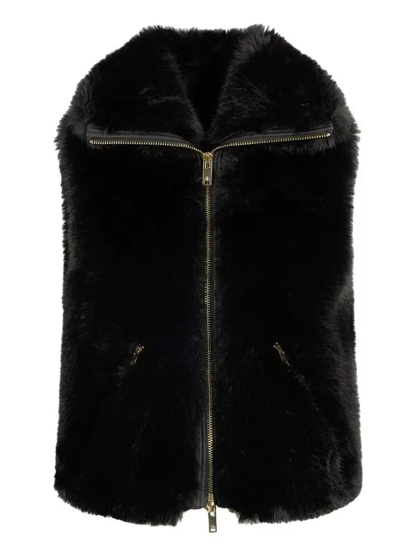 Moose Knuckles River Faux Fur Vest - Black