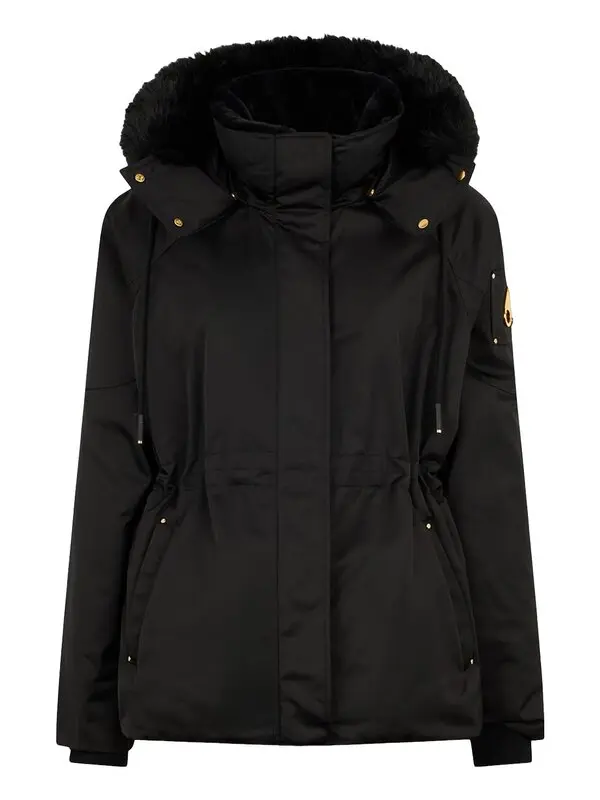Moose Knuckles Stirling Satin Parka With Removable Hood - Black