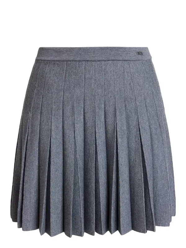 Balenciaga Pleated Knit Mini Skirt - Heather Gr
