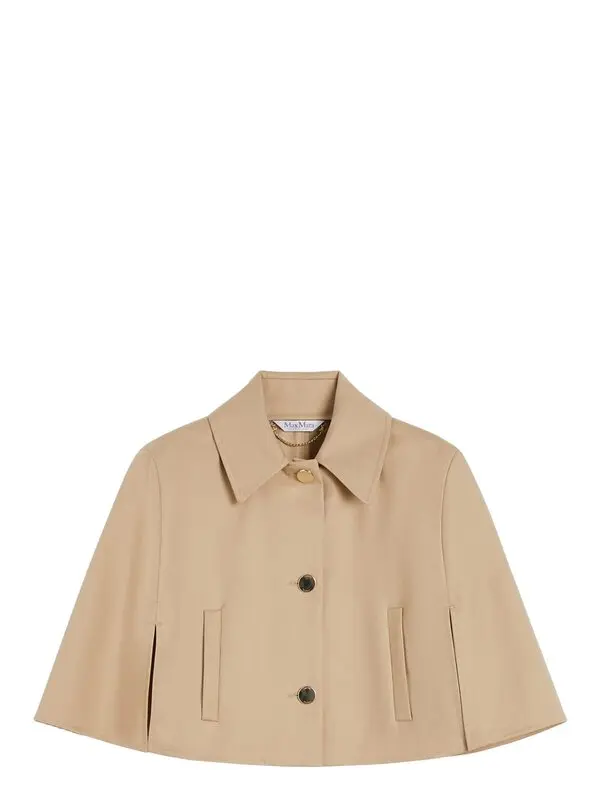 Max Mara Padre Cropped Cotton Cape - Sand