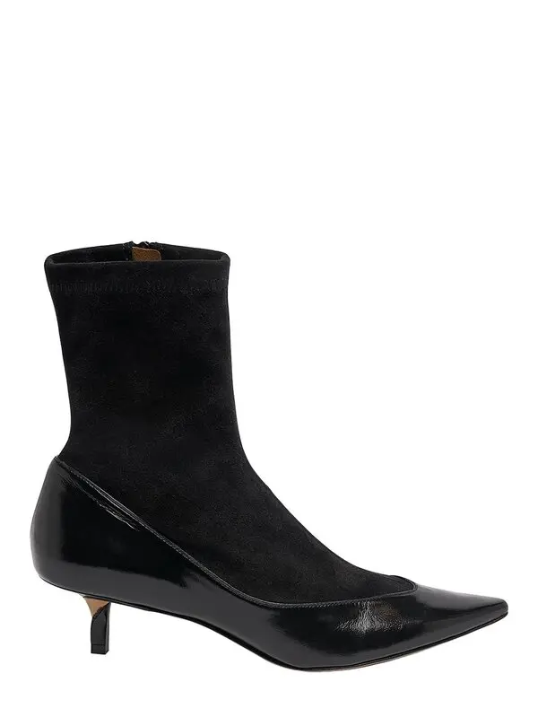 Jacquemus Les Bottines Tourni Leather-suede Pumps - Black