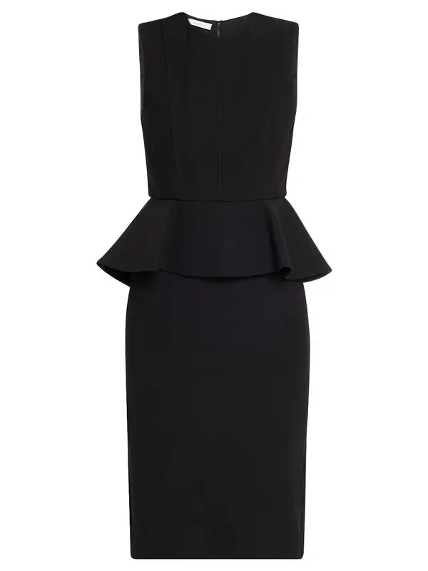 Max Mara Cosmos Sleeveless Peplum Dress - Black