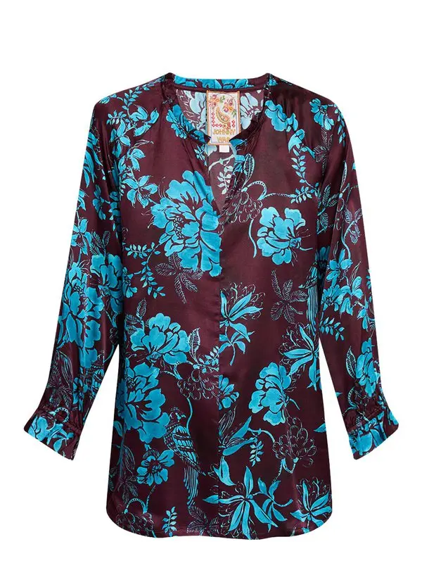 Johnny Was Floral-print Ruffle Tunic - Alexandria