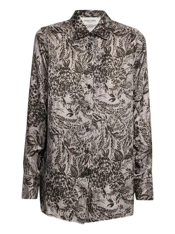 Golden Goose Floral Viscose Twill Shirt - Grey Shades