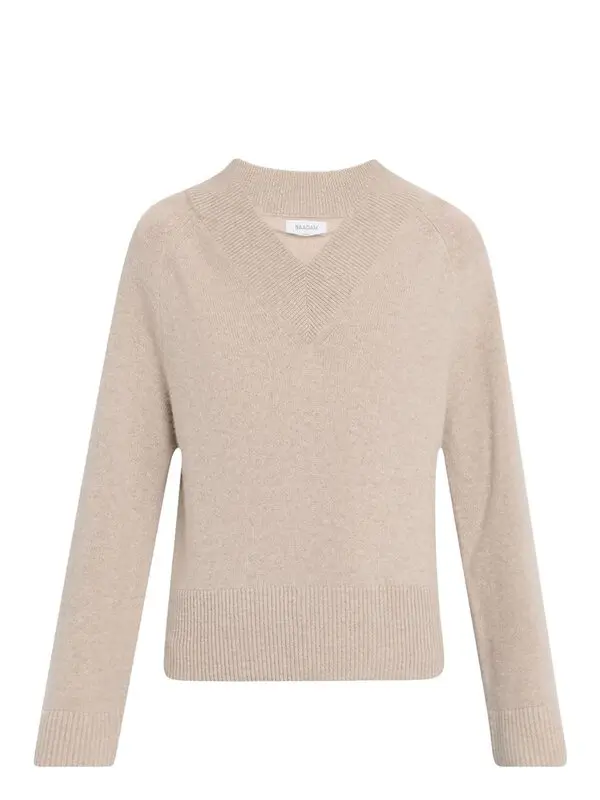Naadam Cashmere V-neck Pullover Sweater - Beige