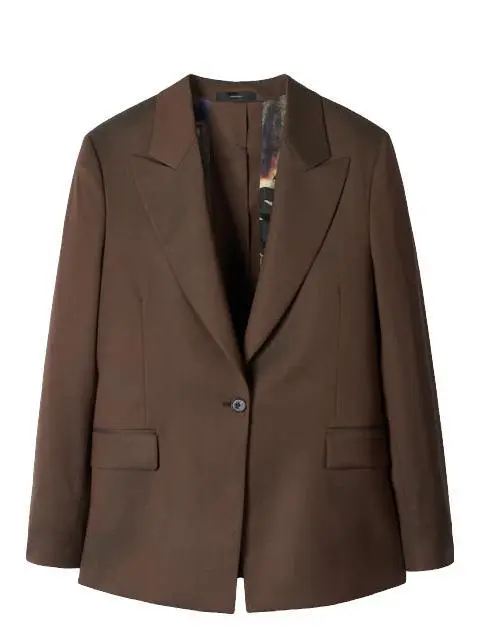 Paul Smith Tonic Wool Blazer With Button Detail - Brown