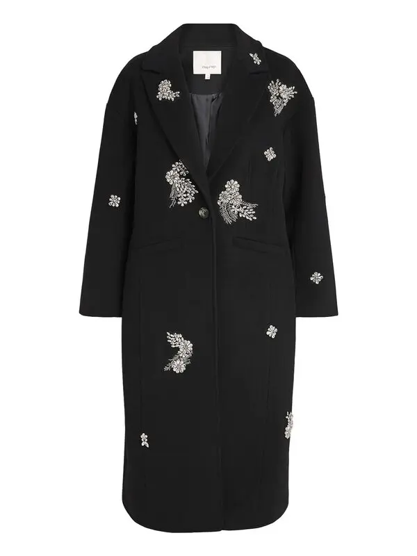 Cinq À Sept Crystal-embellished Ivy Gravis Coat - Black