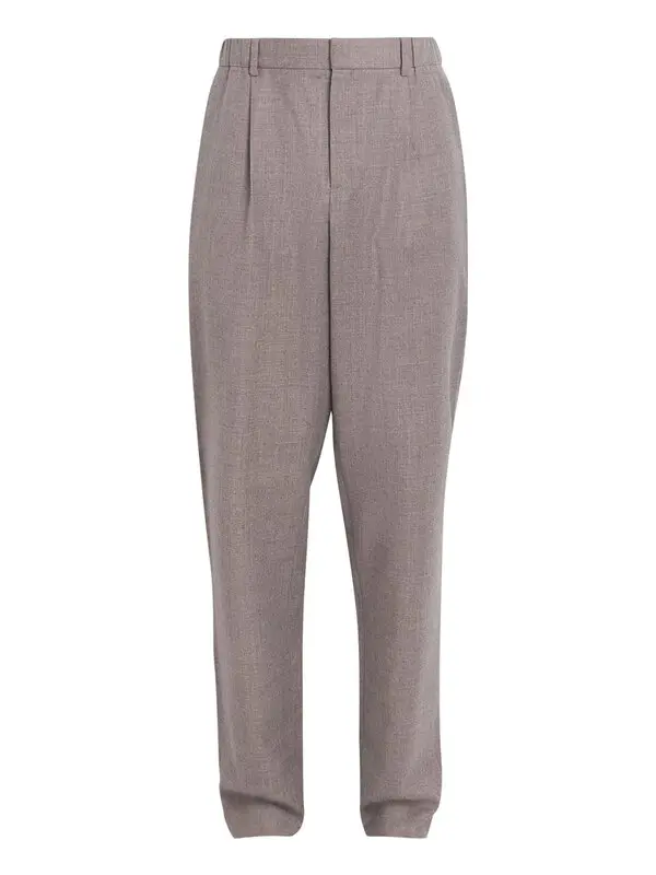Agnona Wool Slim Trousers - Brown