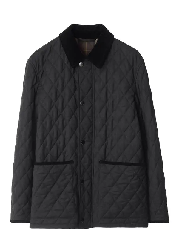 Burberry Wool Quilted Barn Jacket - Black