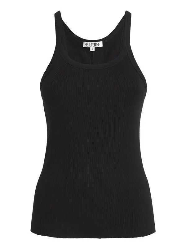 Eterne Ribbed Tank Top - Black