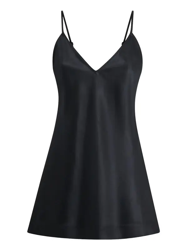 SKIMS Satin Cami Slip Dress - Black