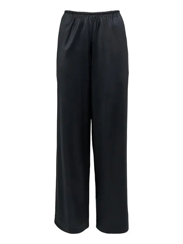 SKIMS Satin Wide-leg Trousers - Black