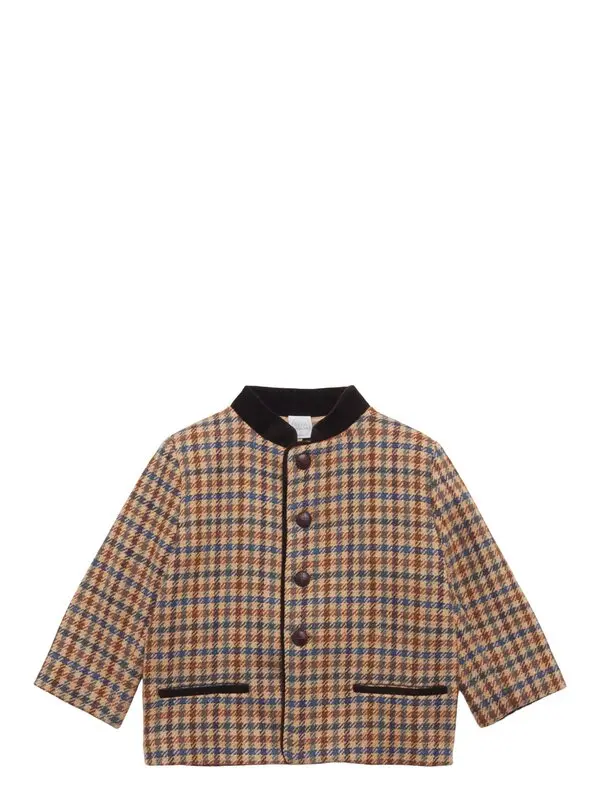 Pepa London Wool Check Print Jacket - Brown