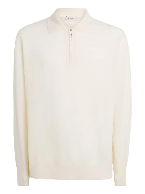 Simkhai Cashmere-blend Klaus Half-zip Sweater - White