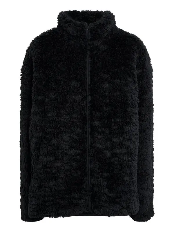 SKIMS Faux Fur Zip-up Jacket - Black