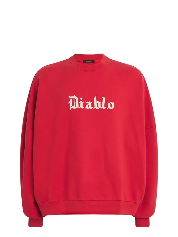 WILLY CHAVARRIA Cotton Diablo Hooligan Sweatshirt - Red