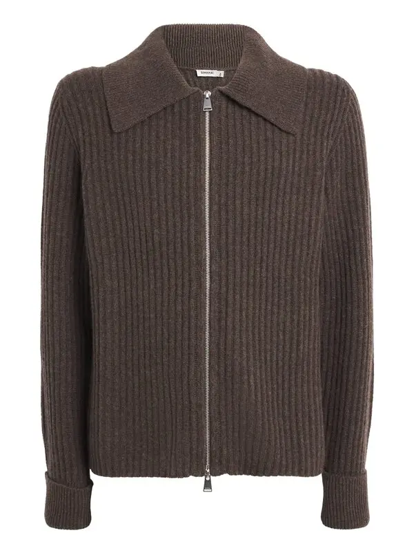 Simkhai Cashmere Zip-up Jacket - Brown