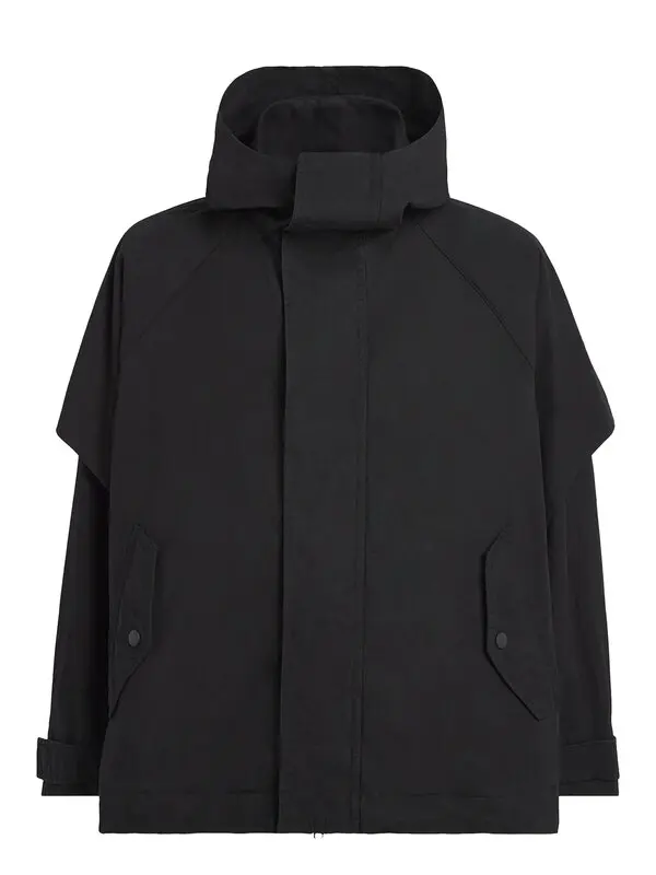 Issey Miyake Hooded Layered Jacket - Black