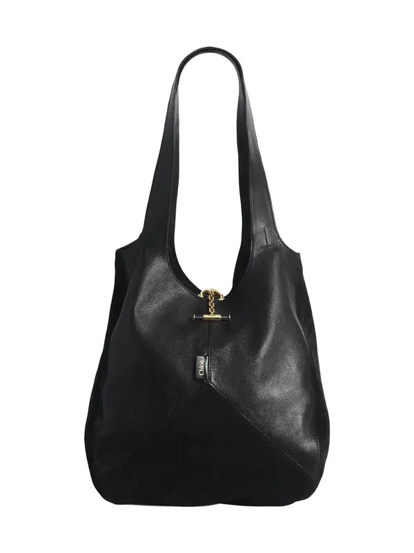 Chloé Panelled Calfskin Balloon Tote Bag - Black