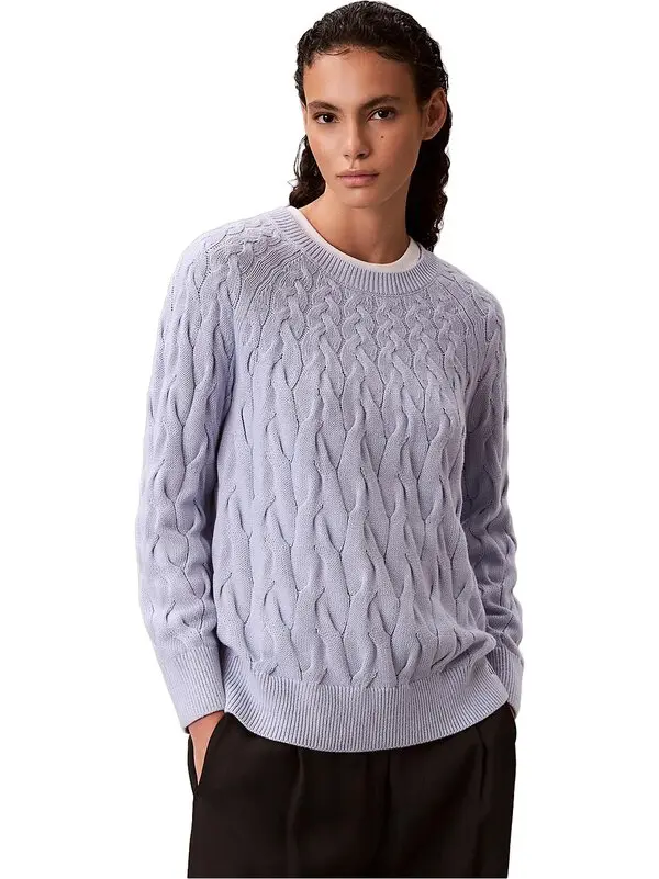 Calvin Klein Cable Knit Sweater - Casual Blue