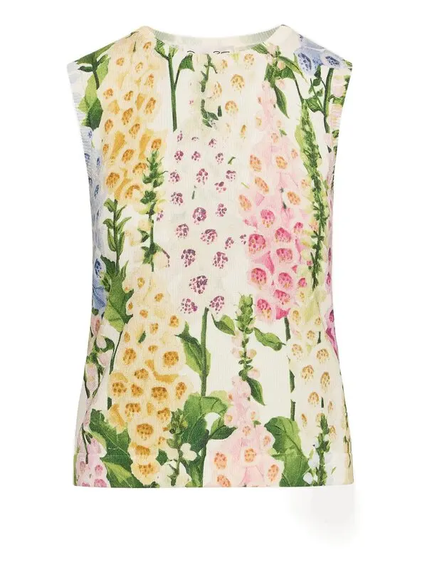 Oscar De La Renta Foxglove Printed Tank - Multi