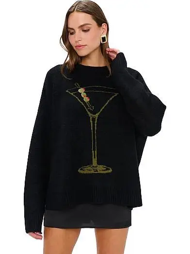 Victoria's Secret Relaxed Fit Crew Neck Sweater - Black